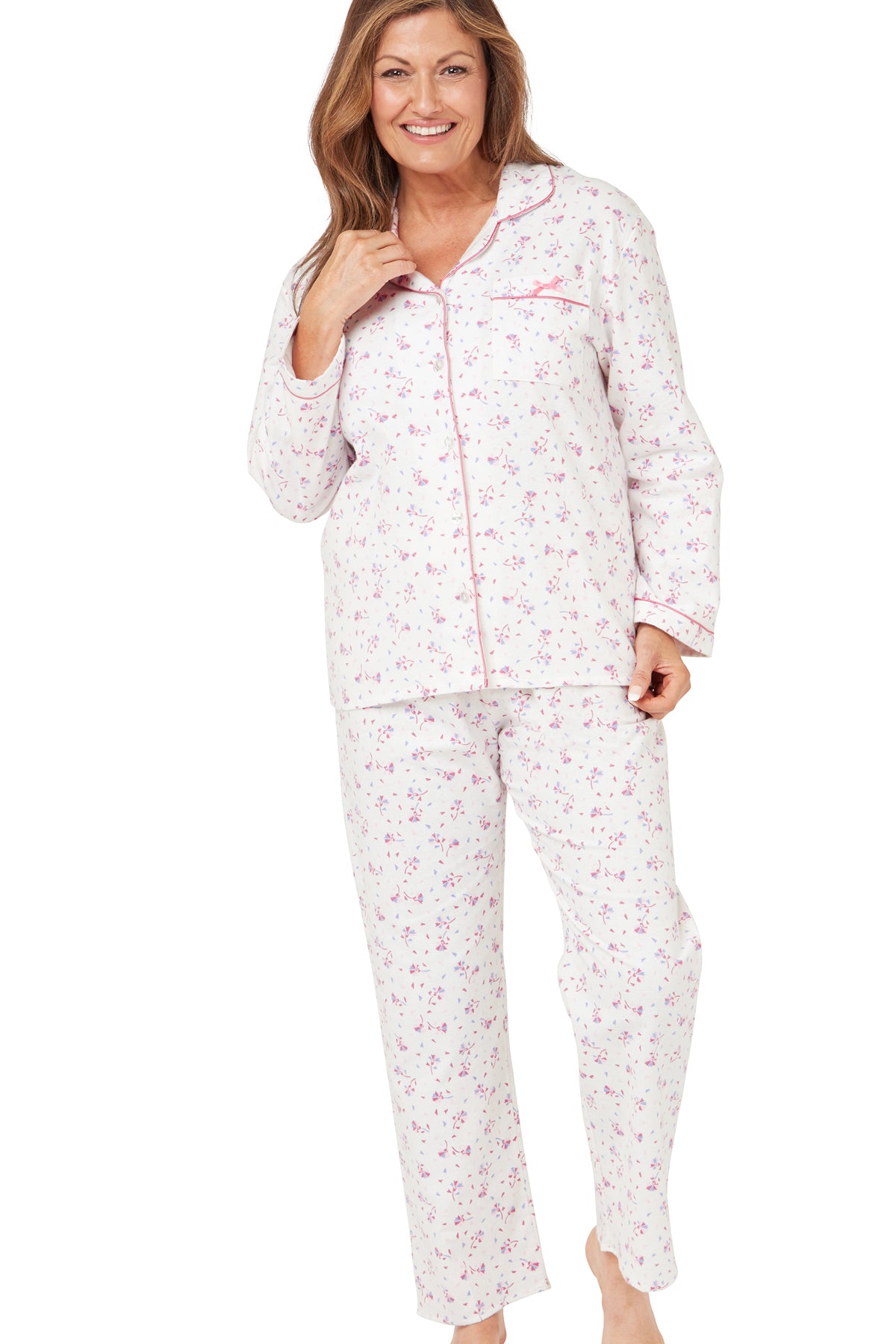 Floral Fan Print Soft Wincey Pyjama | Marlon